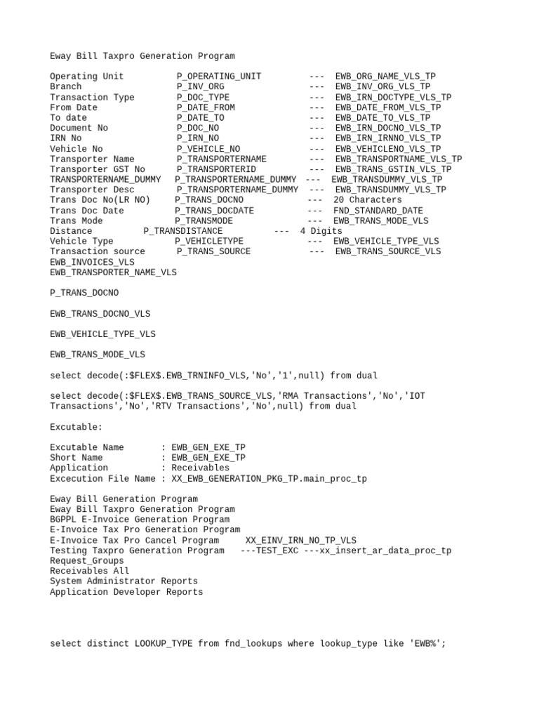 Eway Bill Taxpro Details | PDF