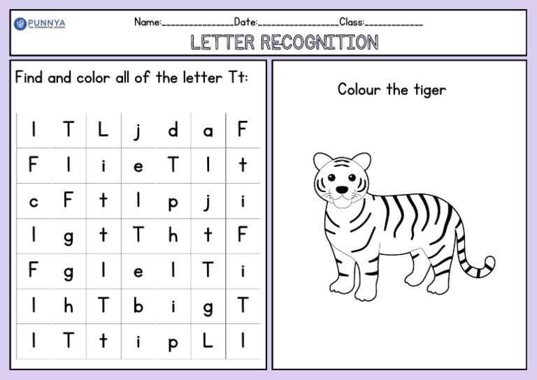 Letter T Recognition Worksheet | PDF