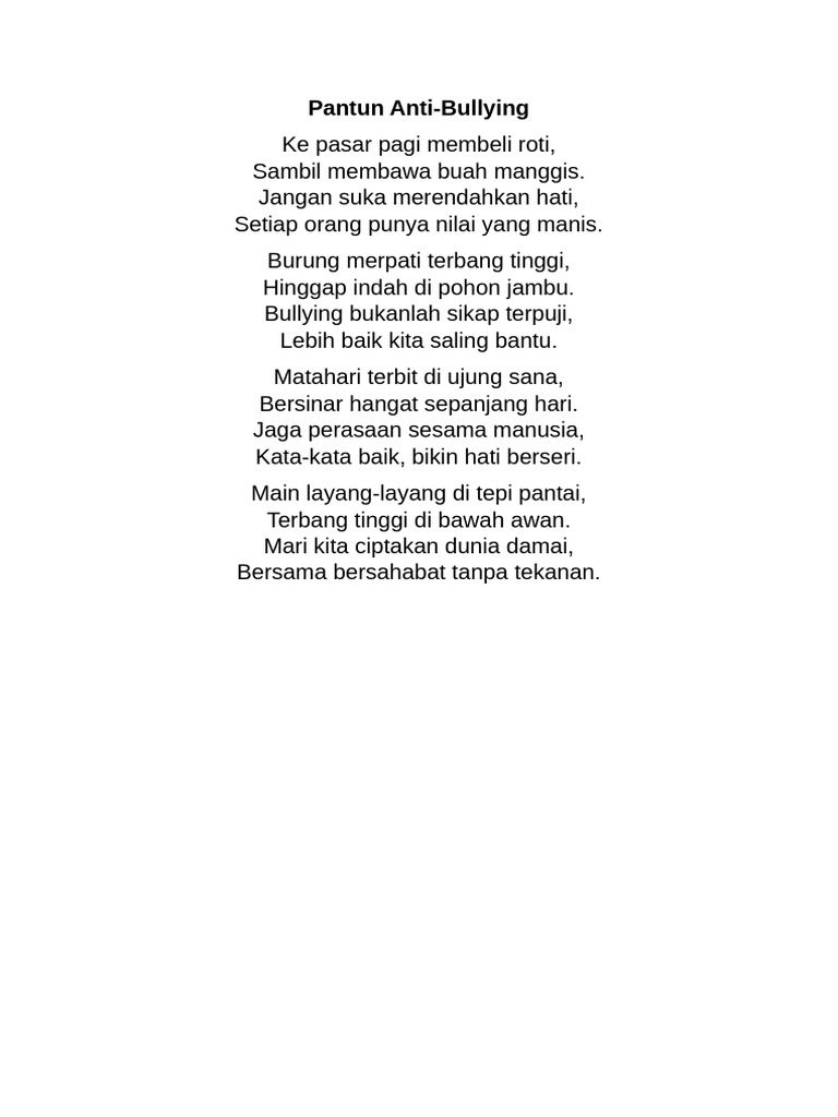 Pantun Anti Bullying | PDF