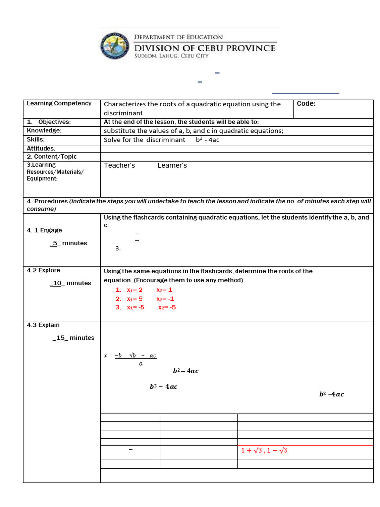 Math 9, Q1, Wk2, Day 1 | PDF