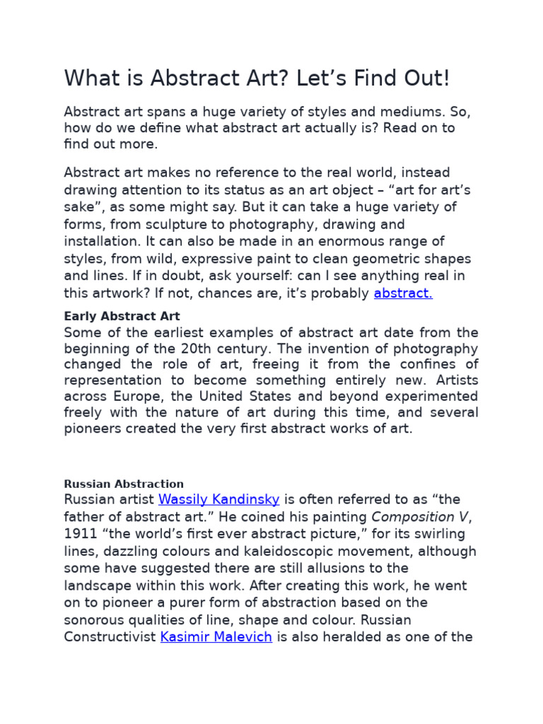 What is Abstract Art | PDF