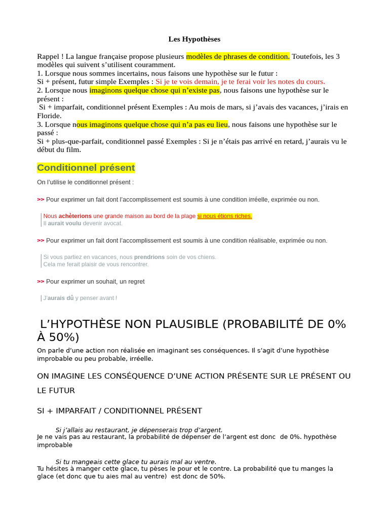 Les Hypothèses | PDF