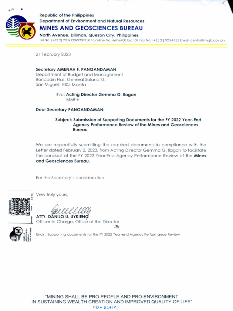 Submission of Agency Performance Review Report FY 2022 | PDF