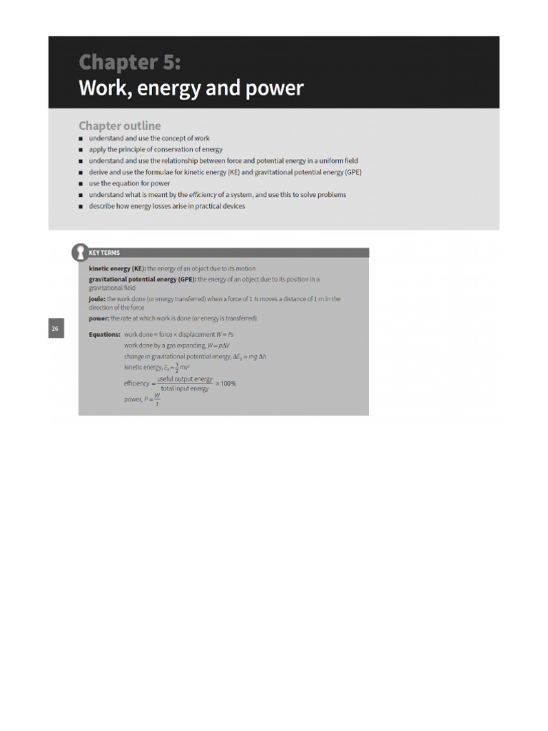 Work, Energy & Power WORKBOOK | PDF