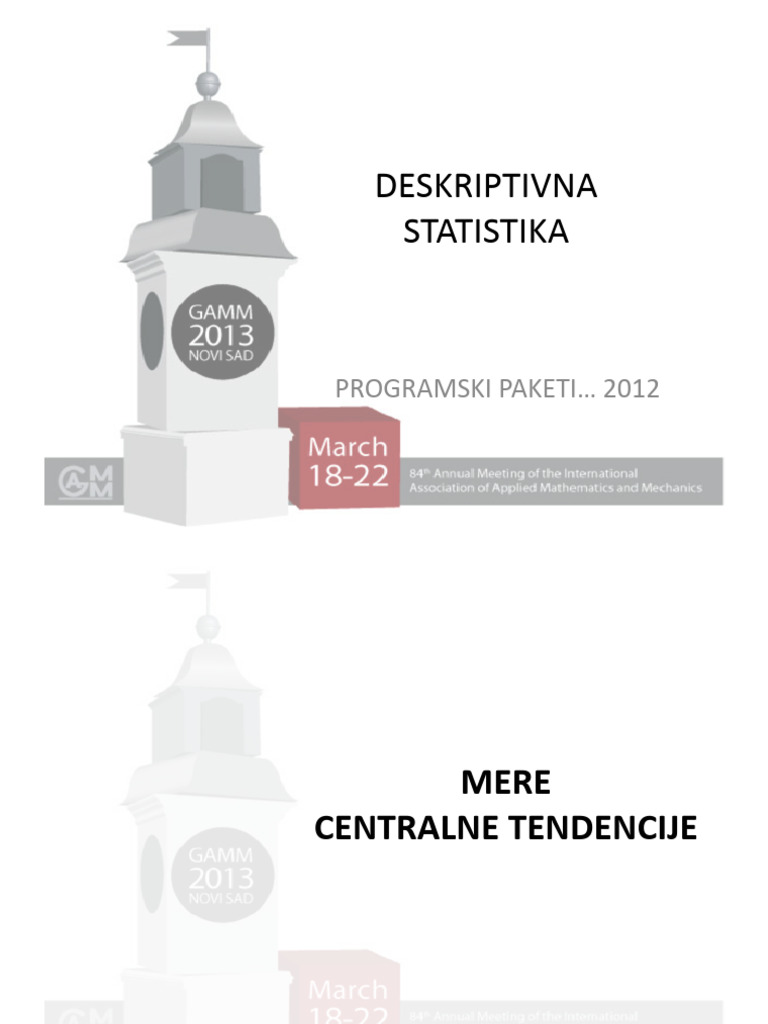 Deskriptivna Statistika: Programski Paketi 2012 | PDF