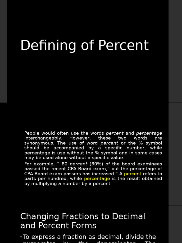 Defining of Percent | PDF