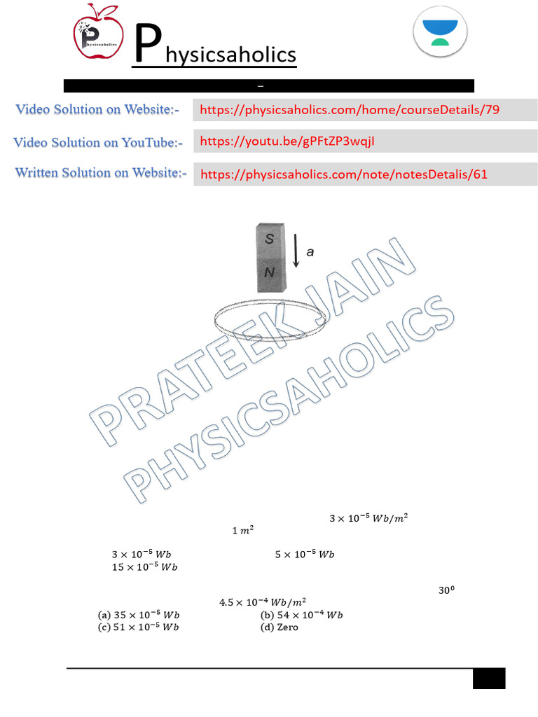 EMI and Magnetic Flux DPP Solutions | PDF | Inductor | Science & Mathematics