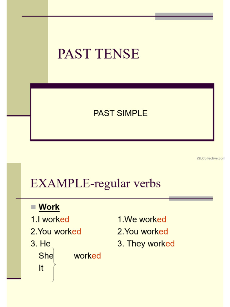 Grammar Guide - Past Tense Verbs - Regular and Irregular | PDF