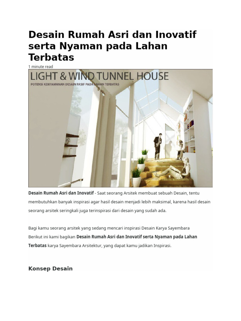 Desain Rumah Batik Dengan Konsep Tropical Indonesian House | PDF