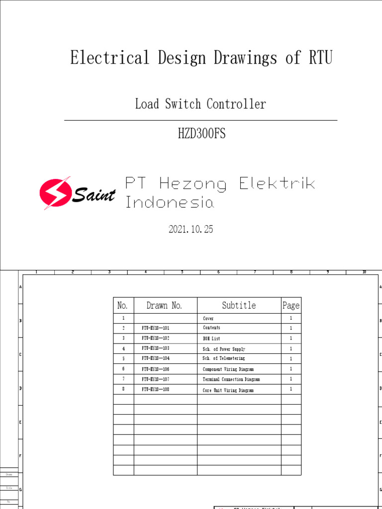 Electrical Drawing RTU | PDF