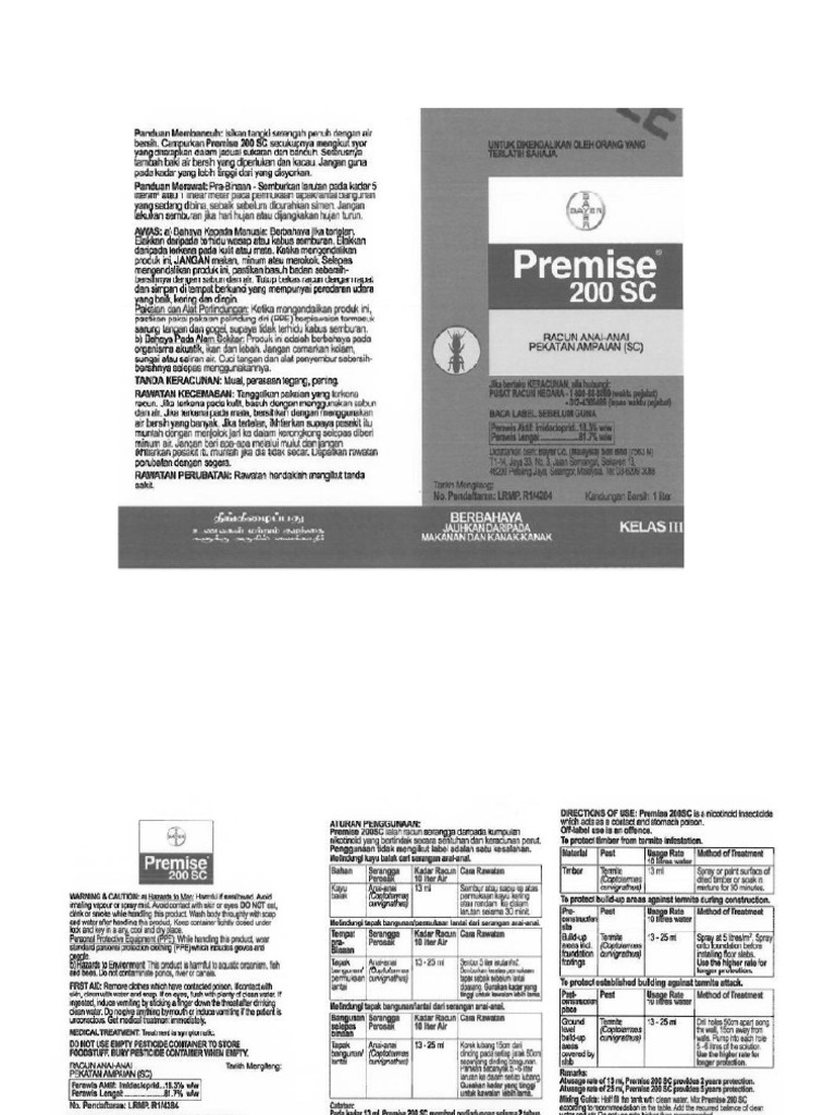 Pest ControlPremise 200SC Label - MSDS | PDF