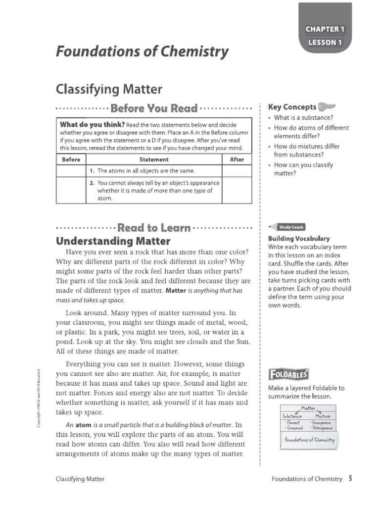 Lesson 1 Classifying Matter | PDF