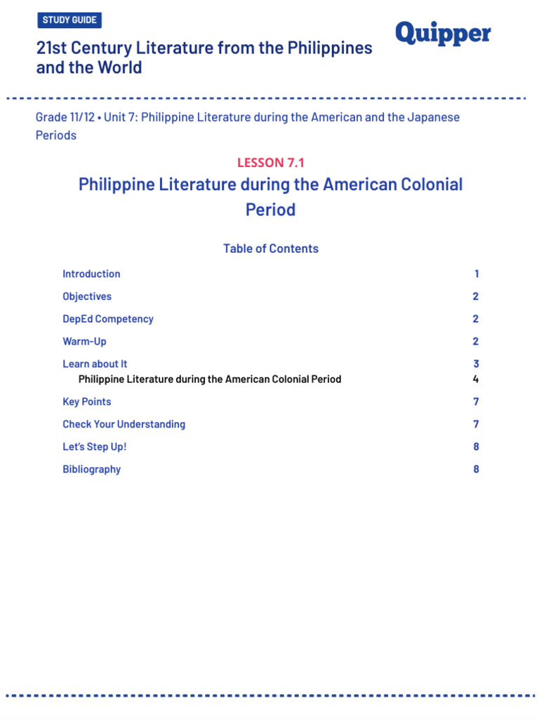 Philippine Lit: American Era | PDF | Languages | Foreign Language Studies