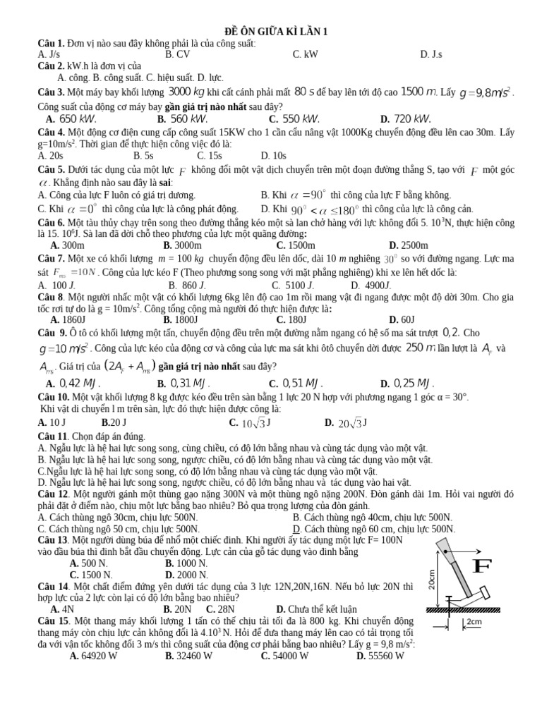 Đề Ôn Giữa Kì Lần 3 - hkii | PDF