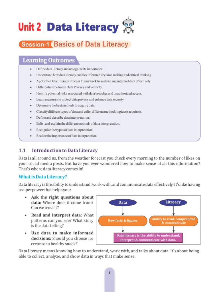 AI-417-IX Unit 2 Data Literacy Session 1 | PDF