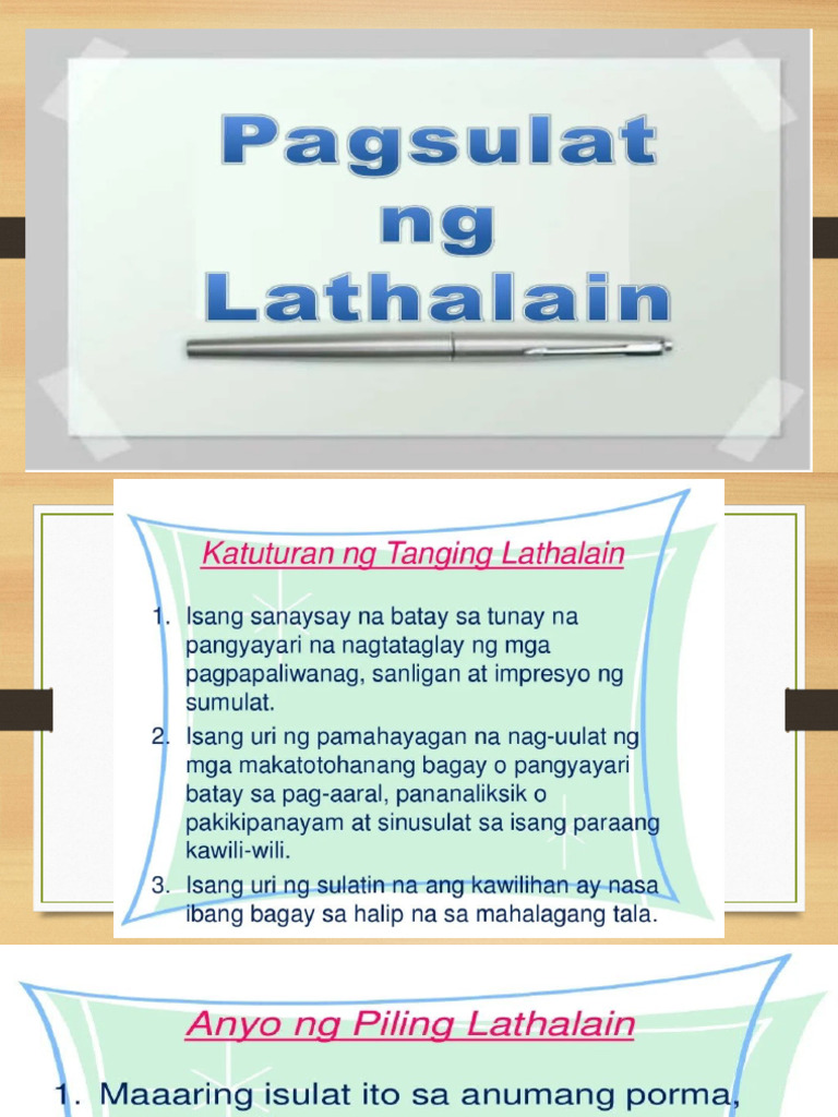 Pagsulat NG Lathalain 1 | PDF
