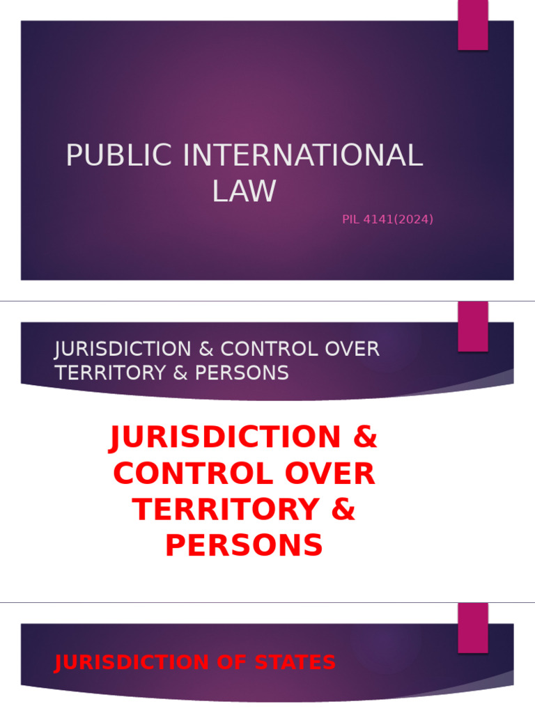 Jurisdiction Control Over Territory Persons | PDF