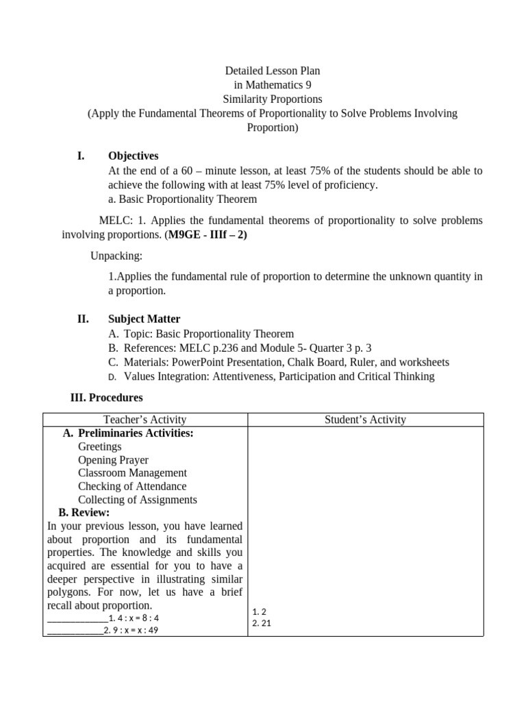 Basic Proportionality Theorem | PDF
