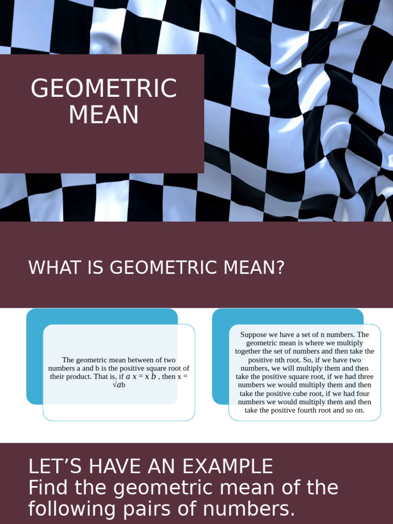 Geometric Mean | PDF