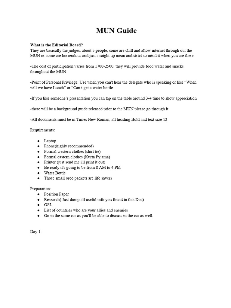 MUN guide | PDF