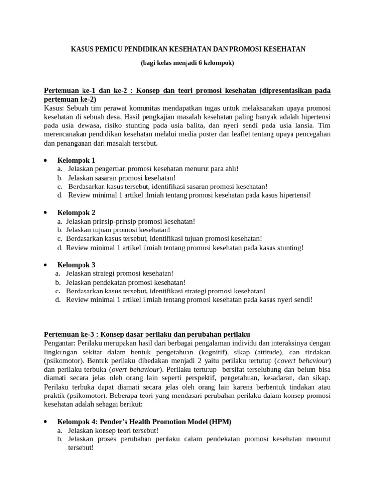 Kasus Pemicu Promosi Kesehatan - 2024 | PDF
