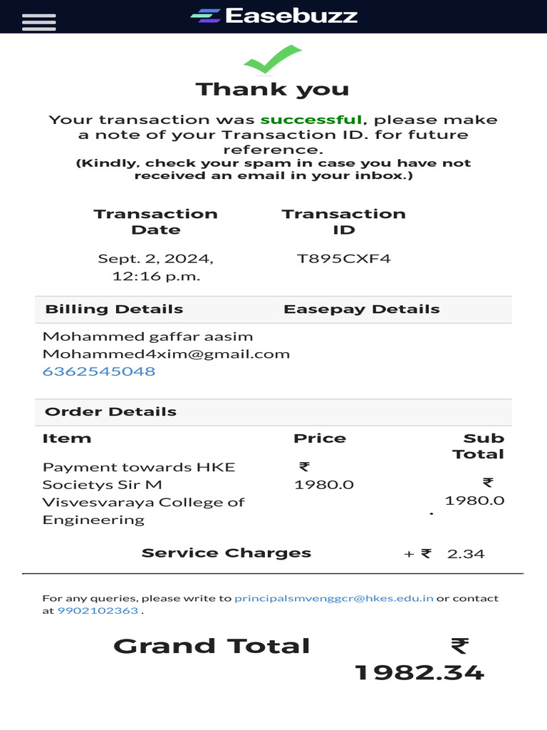 Easebuzz Thank You 3 | PDF