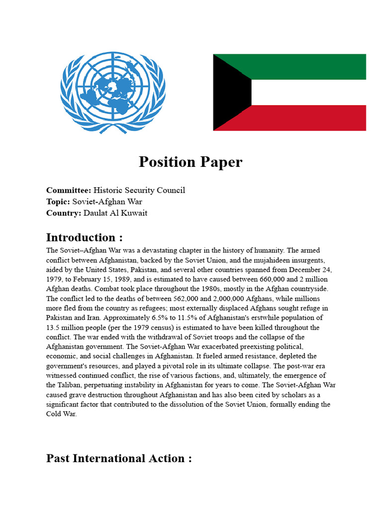 Position Paper_ State of Kuwait (for MUN) | PDF
