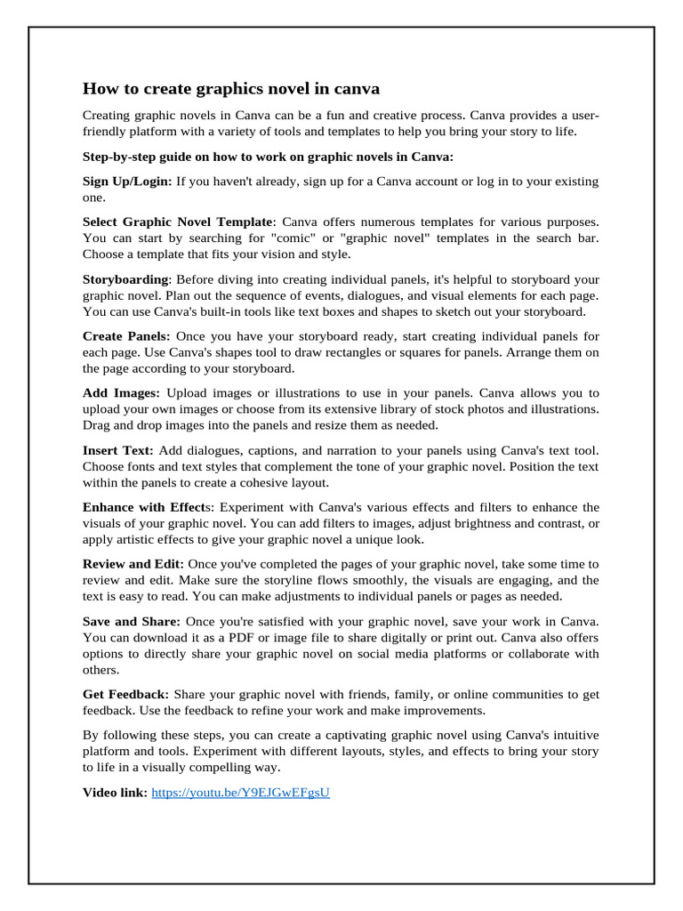 Canva Graphics Novel | PDF