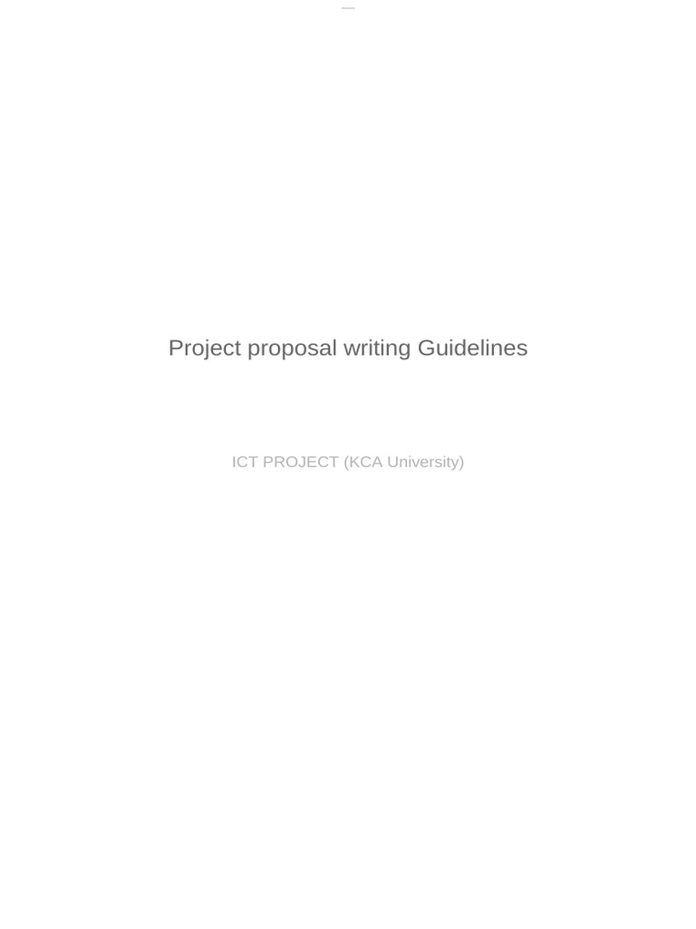Project Proposal Writing Guidelines | PDF