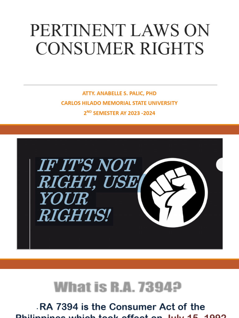 5 Consumer Act of The Philippines Ra 7394 | PDF