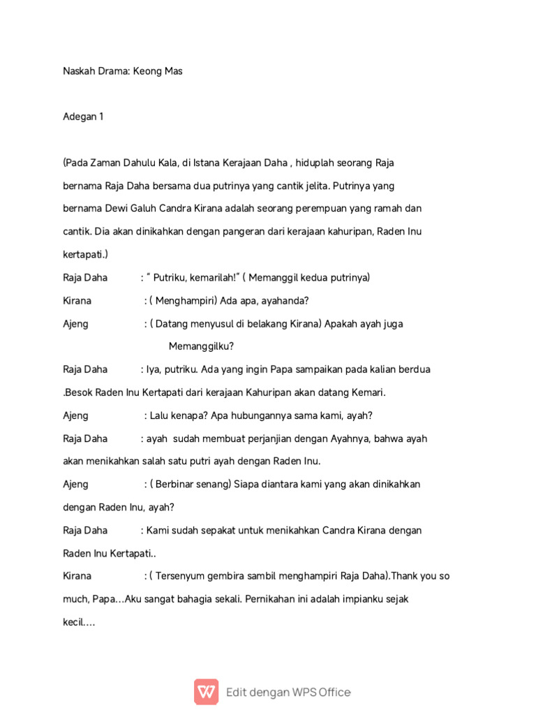 Naskah Drama Part 1 | PDF
