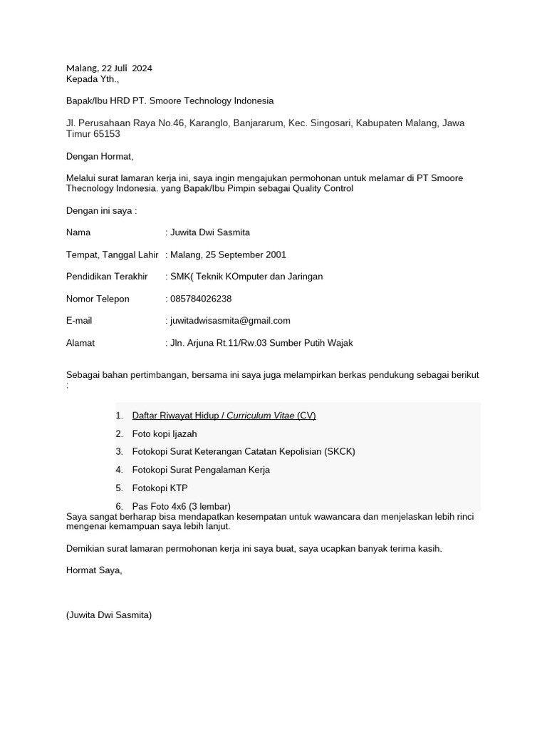 Lamaran Kerja di PT Smoore Technology | PDF | Lifestyle
