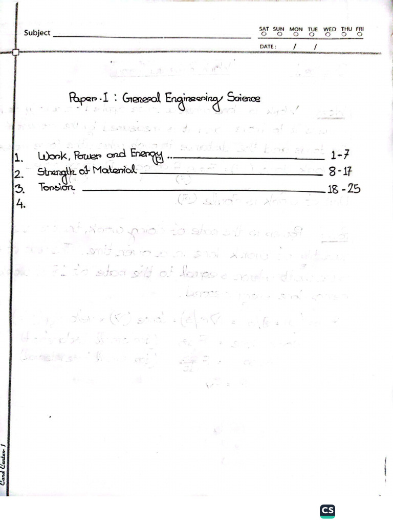 Part-1 General Engineering Science | PDF