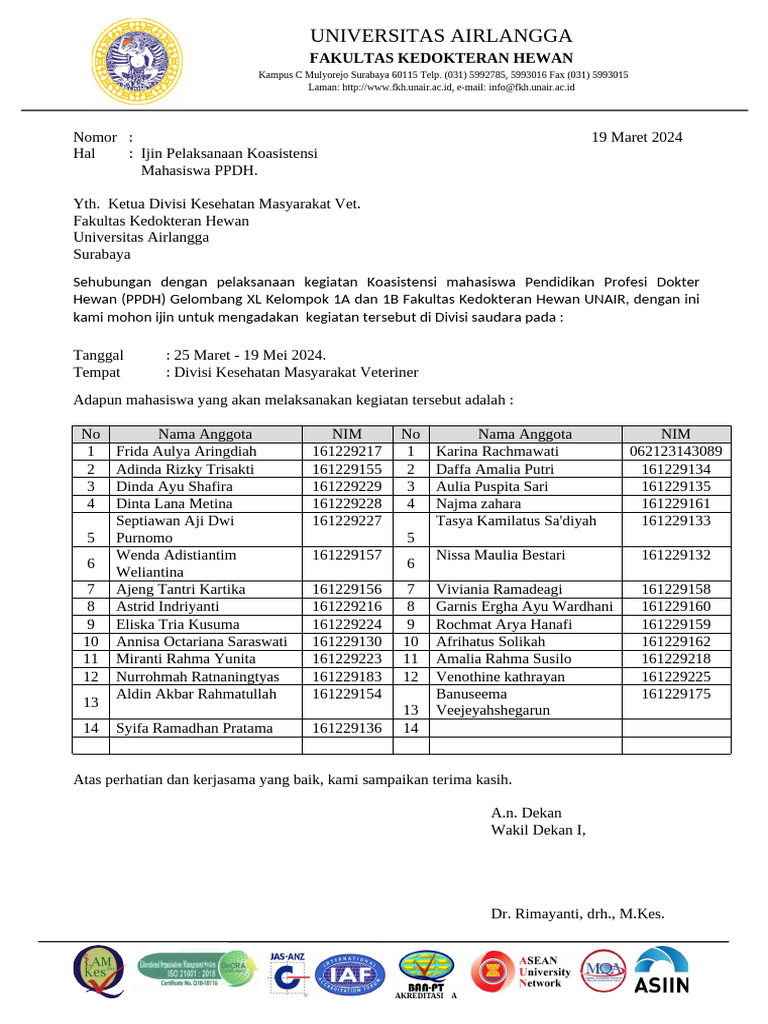 Format Surat Masuk Divisi-1 | PDF