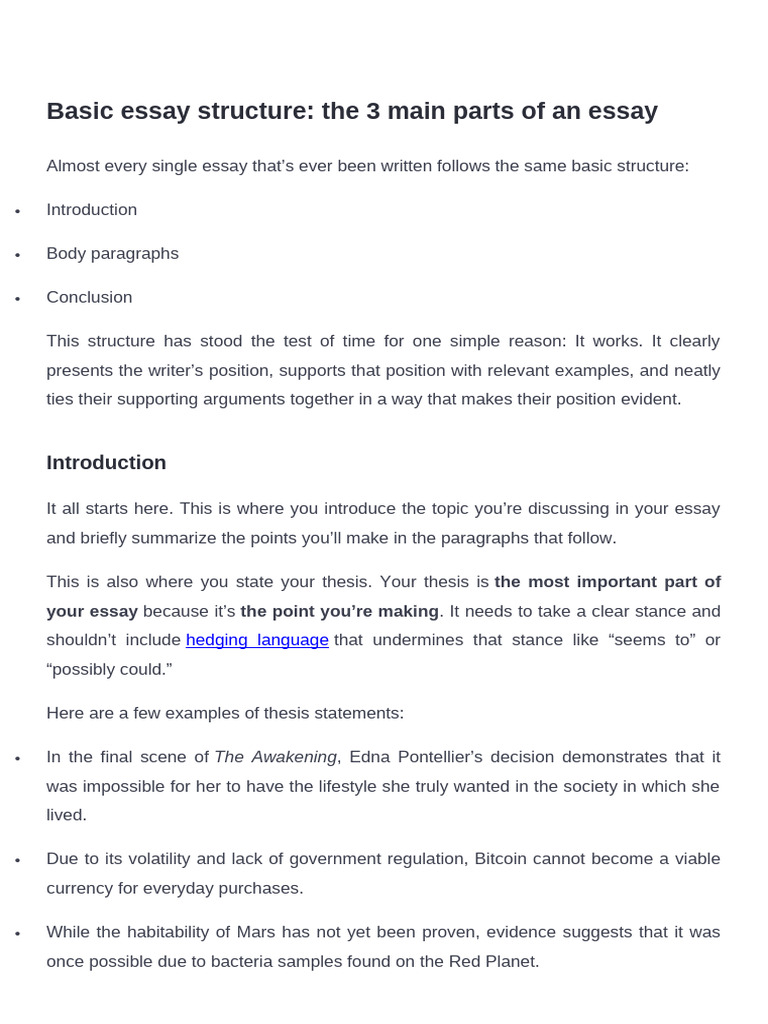 Basic Essay Structure | PDF