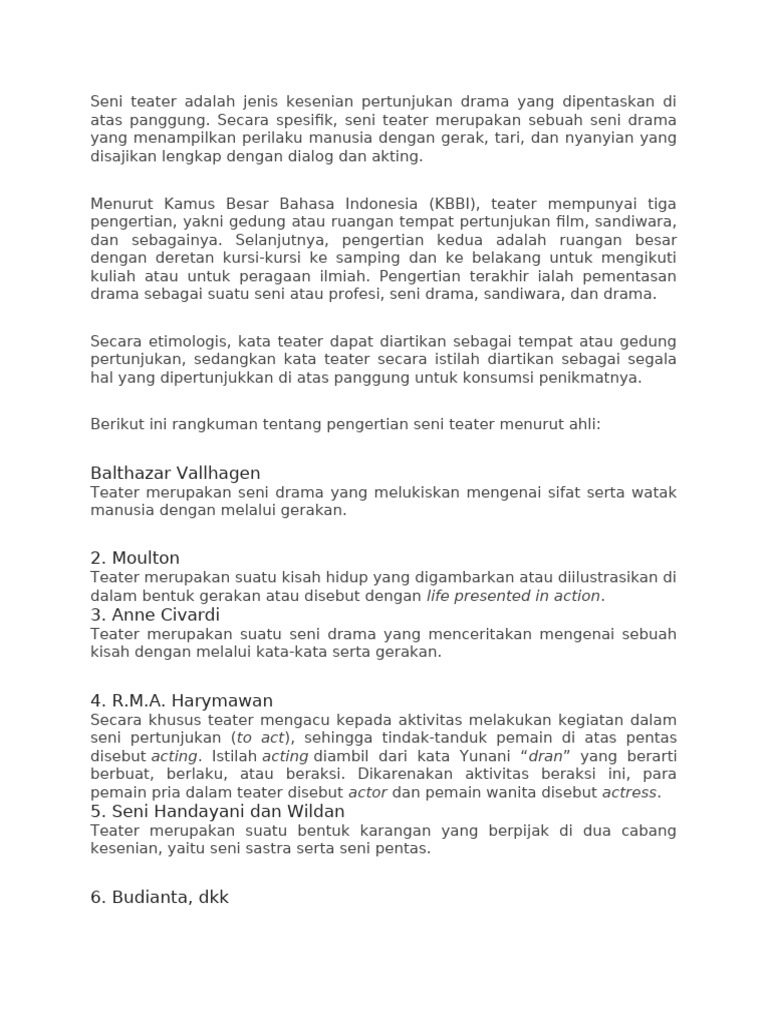 Macam2 Seni Teater | PDF