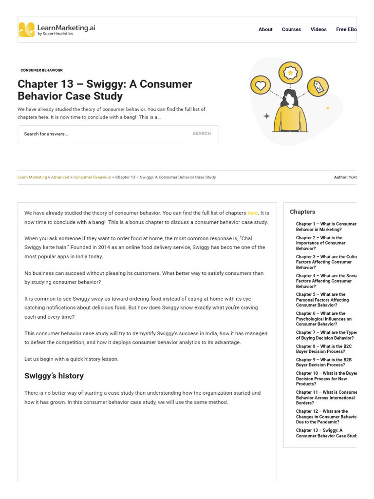 Case Study - Consumer Behavior - Swiggy | PDF