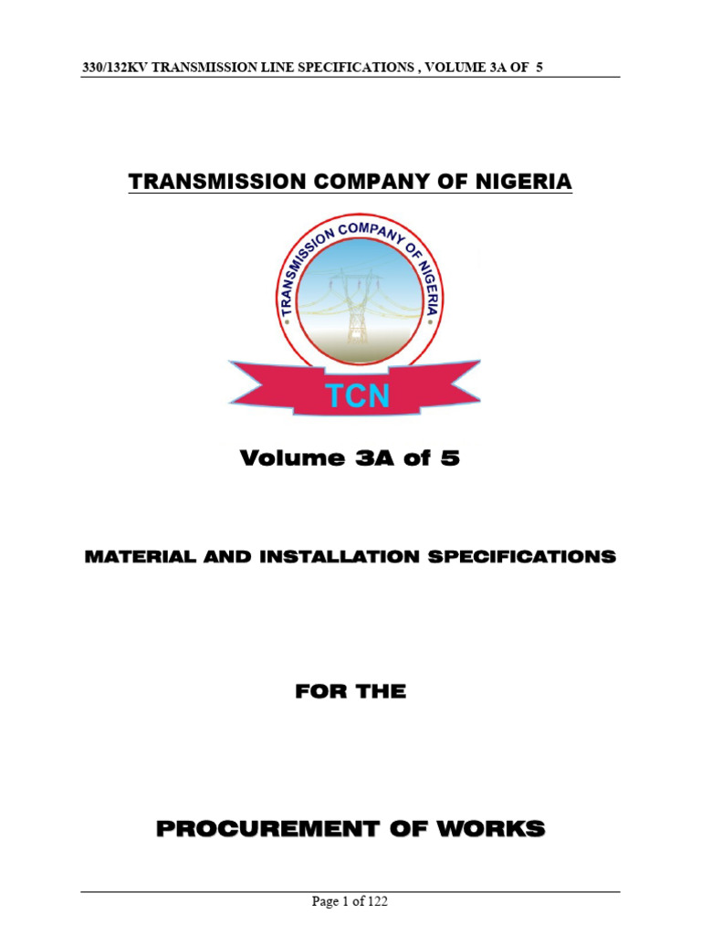 Volume 3A of 5 Materials and Installation Specifications - 330132kV TRA ...