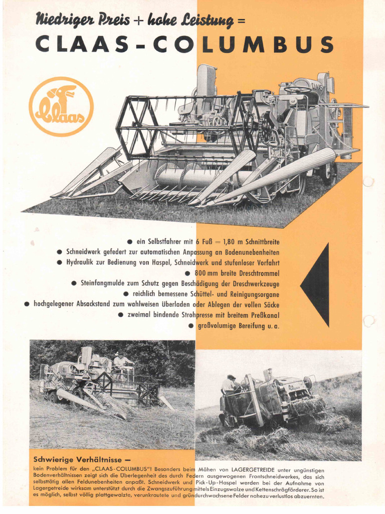 Claas Columbus Brochue 1950 | PDF