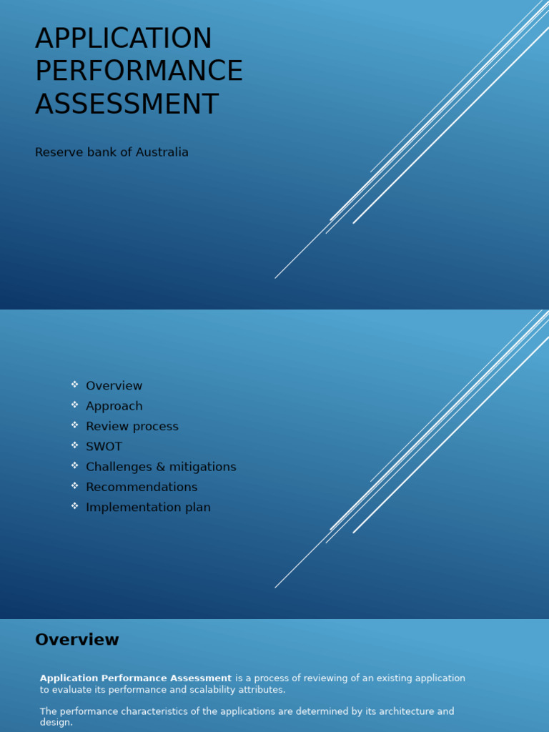 Application Performance Assessment | PDF