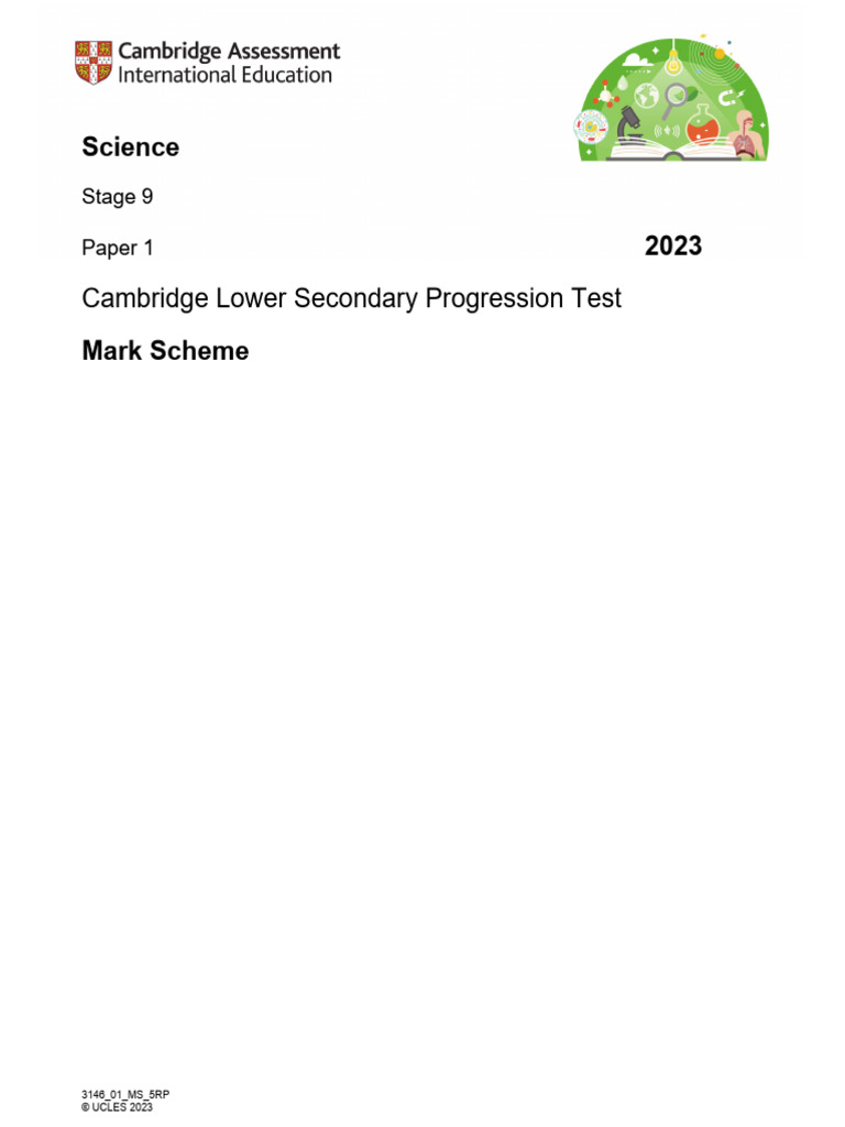 Science - STAGE 9 - PROGRESSION TEST - LOWERSEC - 2023 - MS | PDF