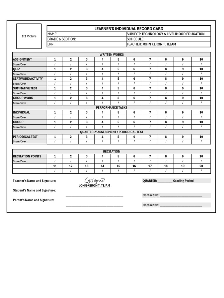 LEARNERS-INDIVIDUAL-RECORD | PDF