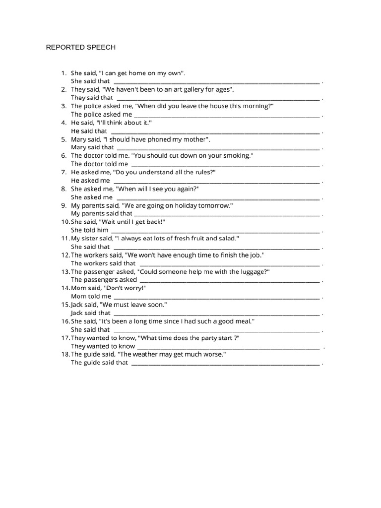 Reported Speech | PDF