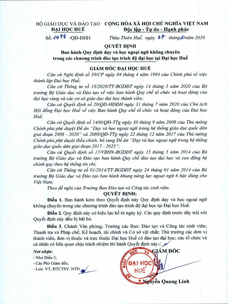 quy định nngu ra trường | PDF