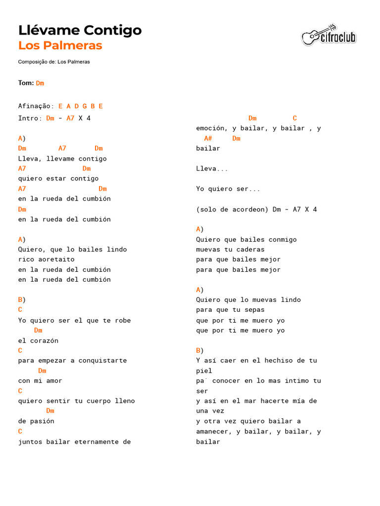 Los Palmeras - Llévame Contigo | PDF