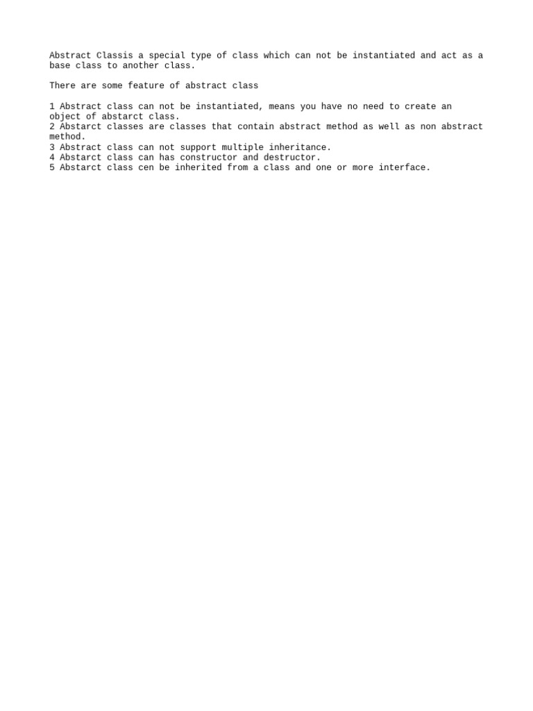 Abstract Class | PDF Abstract Class | PDF