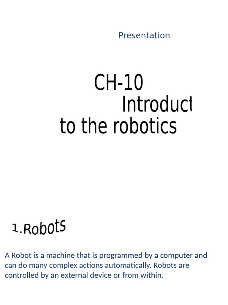 Presentation ON ROBOTICS | PDF