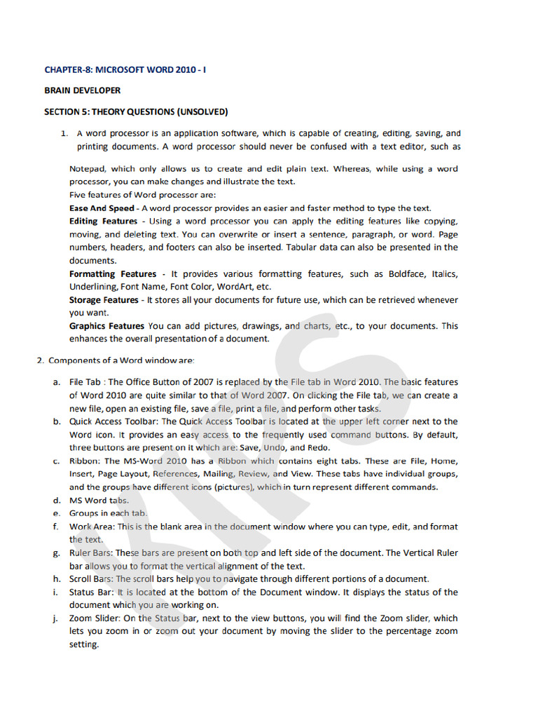 Ch-2_Microsoft Word-I | PDF