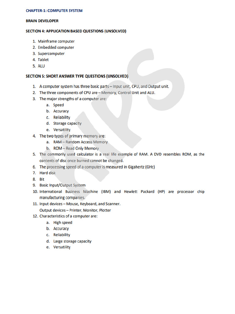 CH-1_COMPUTER SYSTEM | PDF