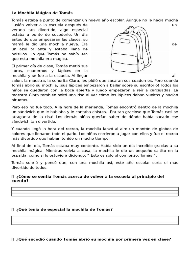 la mochila mágica | PDF